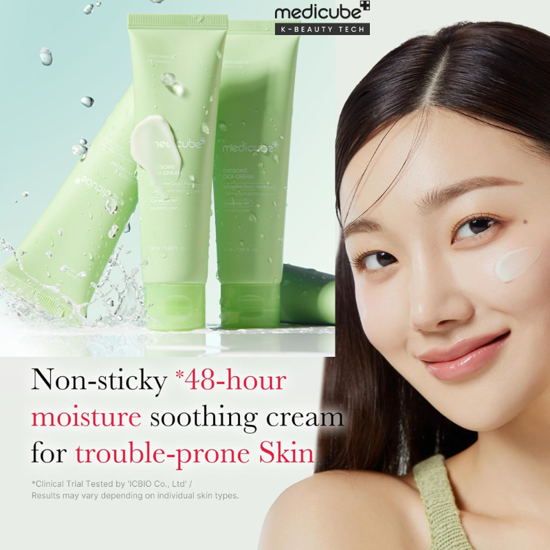 medicube Exosome Cica Tea Tree Cream for Sensitive Skin with Centella ...
