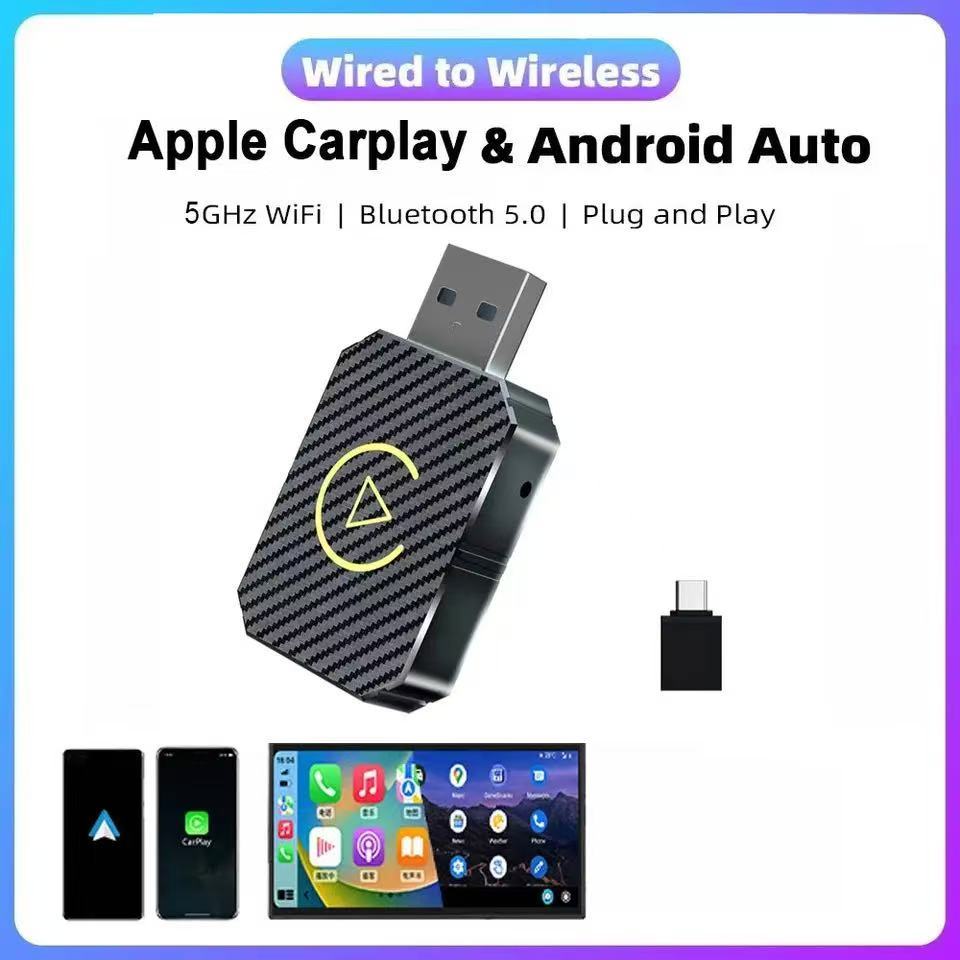 Wireless Carplay Android Auto Adapter 2 in 1 Mini Box Plug&Play ...