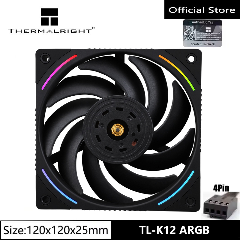 Thermalright TL-K12 ARGB Aperture 2150RPM CPU Case Fan 120mm Chassis Fan Cooler Fan 4pin PWM ...