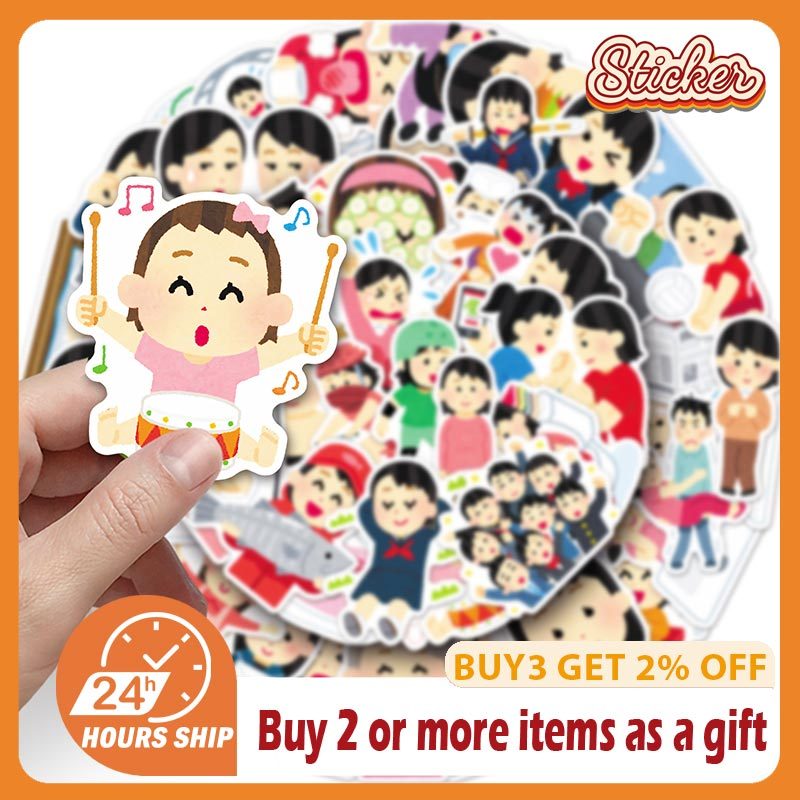 50PCS Irasutoya Stickers Illustration Sticker Funny Cartoon Meme ...