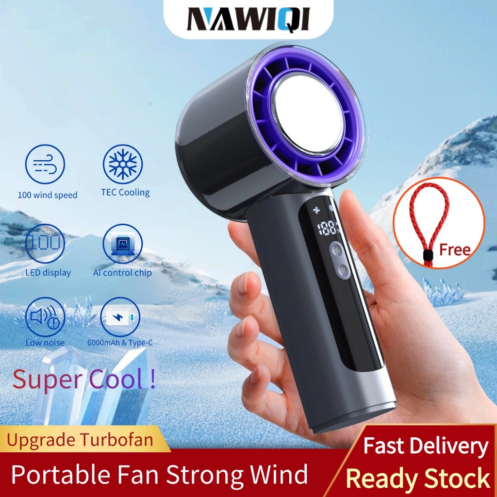 【Upgrade】TEC Cooling Portable Fan Turbofan 100-Speed 6000mah USB Small ...