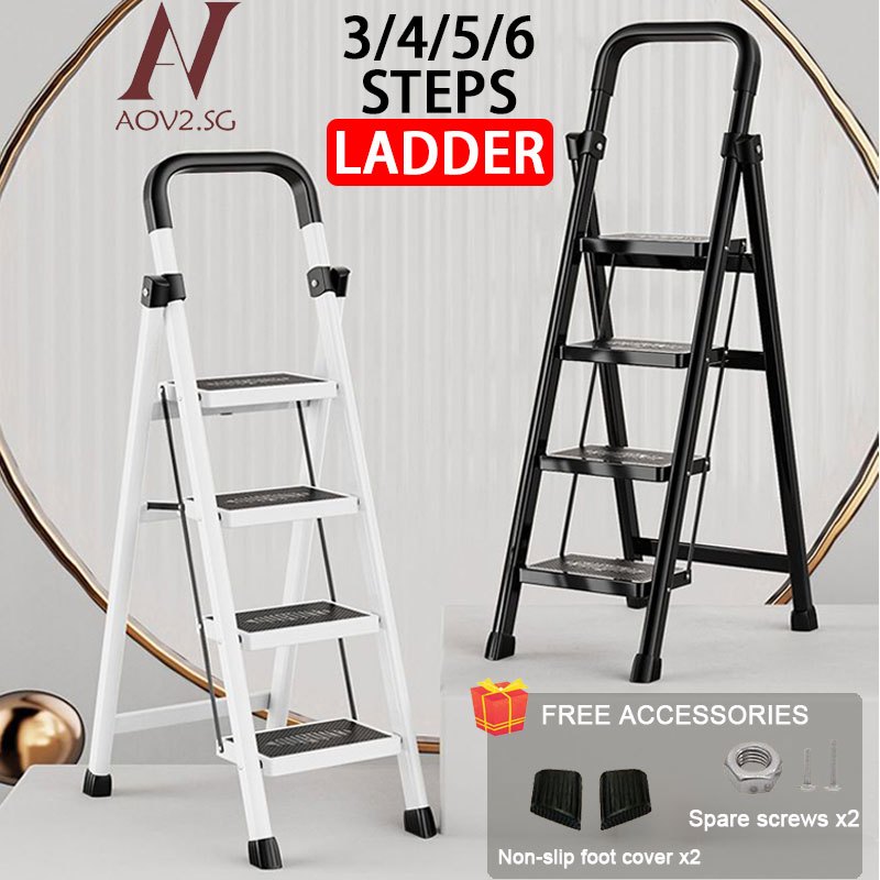 2025 New Upgrade 3/4/5/6 Steps Home Folding Ladder Home Portable Indoor ...
