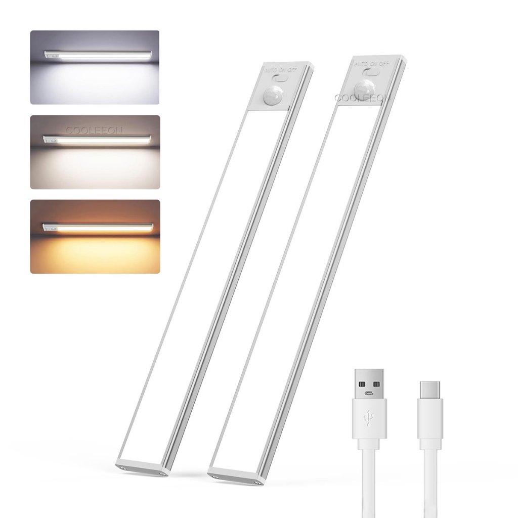 Under Cabinet Sensor Light 500mAh Rechargeable 3 Color Adjustable Night ...