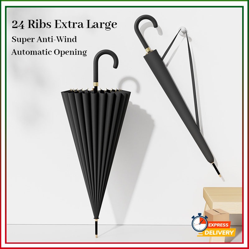 [SG Ready Stock] Japanese Style 24 Ribs Extra Large Umbrella One Click ...