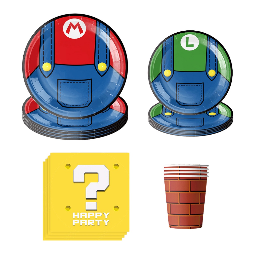 New Super Mario Bros Disposable Paper Plates Cups Paper Napkins Party ...