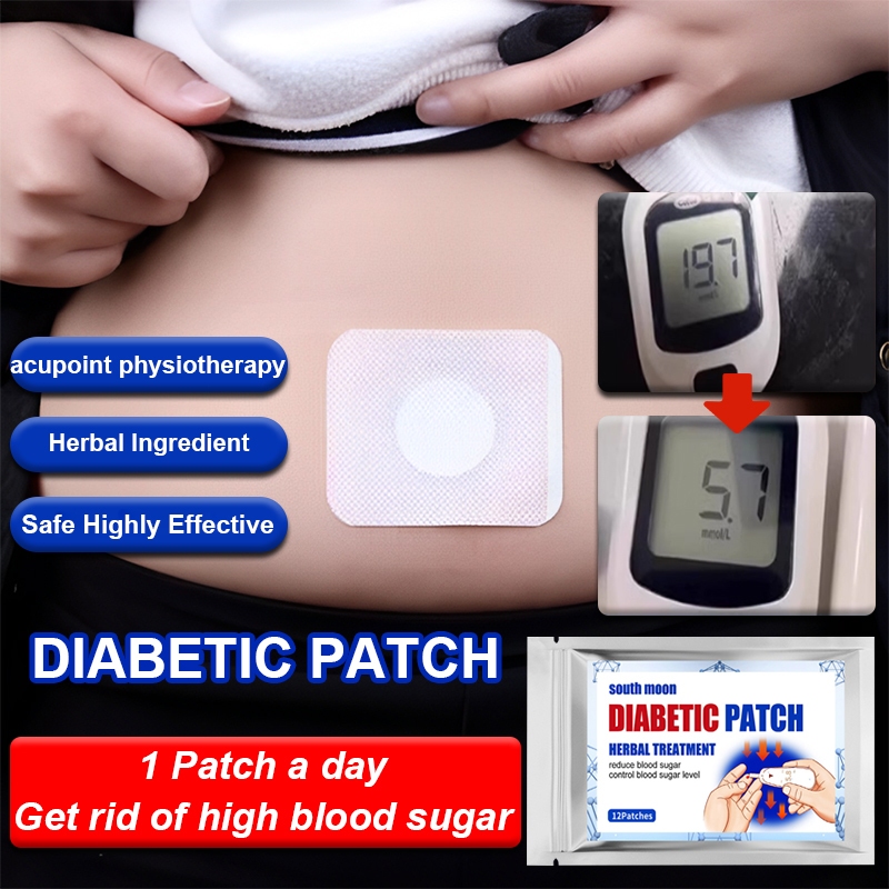 Diabetes Patch 12 pcs/Bag Herbal Treatment Acupoint Magnetic Sticker ...