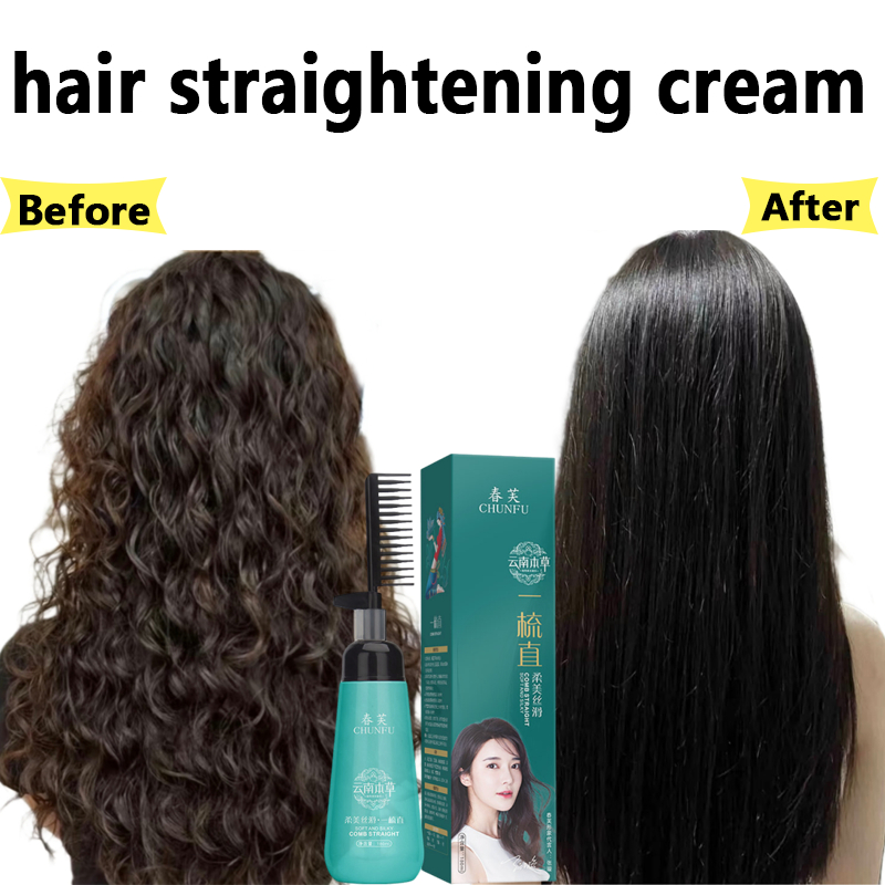 Silky Keratin hair straightener cream comb straight soft and Improves ...