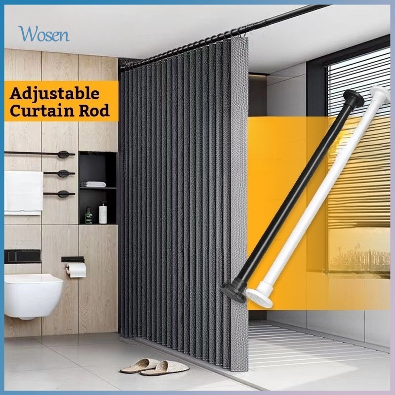 Stainless steel Punch-Free Curtain/ Telescopic tension Rod Adjustable ...