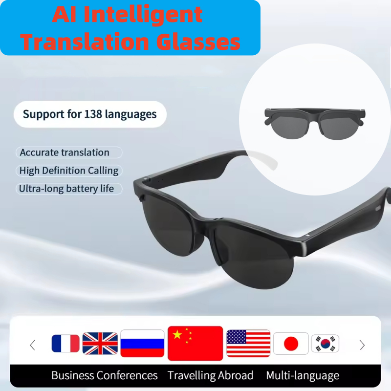 AI Smart Glasses Intelligent Real-time Language Translator Bluetooth ...