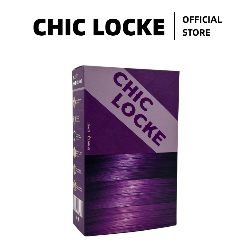 CHIC LOCKE Dark Purple Color No Need Bleach Plant Hair Dye Cream 200ML ...