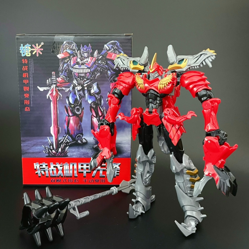 19CM Transformers Toys Grimlock Dinosaur Bumblebee Robot Anime Action ...