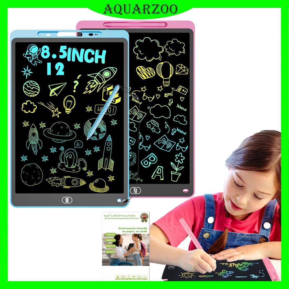 AQUARZOO LCD Writing Board 8.5"/12" Doodle Board - Reusable Drawing Pad ...