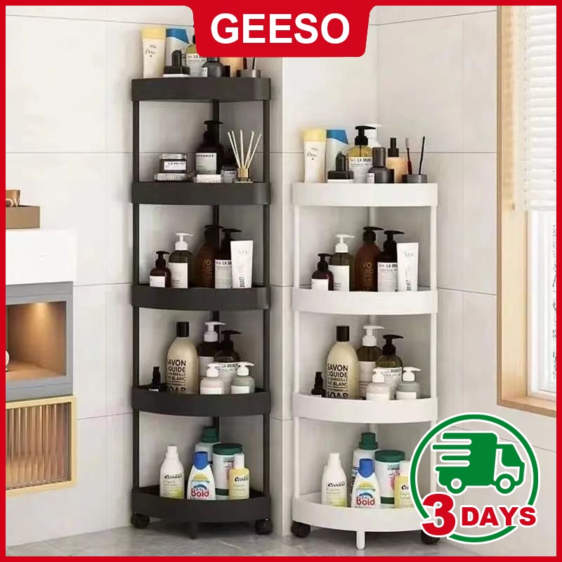 GEESO Tri-Corner Bathroom Rack Simple Corner Storage Rack Multipurpose ...