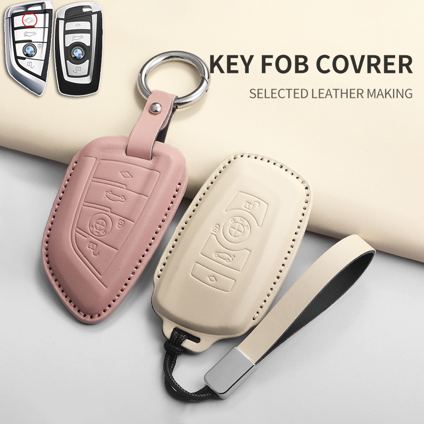 leather Car Remote Key Case Cover Shell Fob For BMW G20 G30 G11 X1 X3 ...