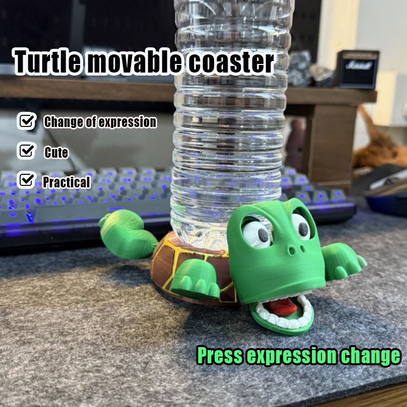 Adorable Animated Turtle Coaster | Press-Triggered Mood Changing Faces ...