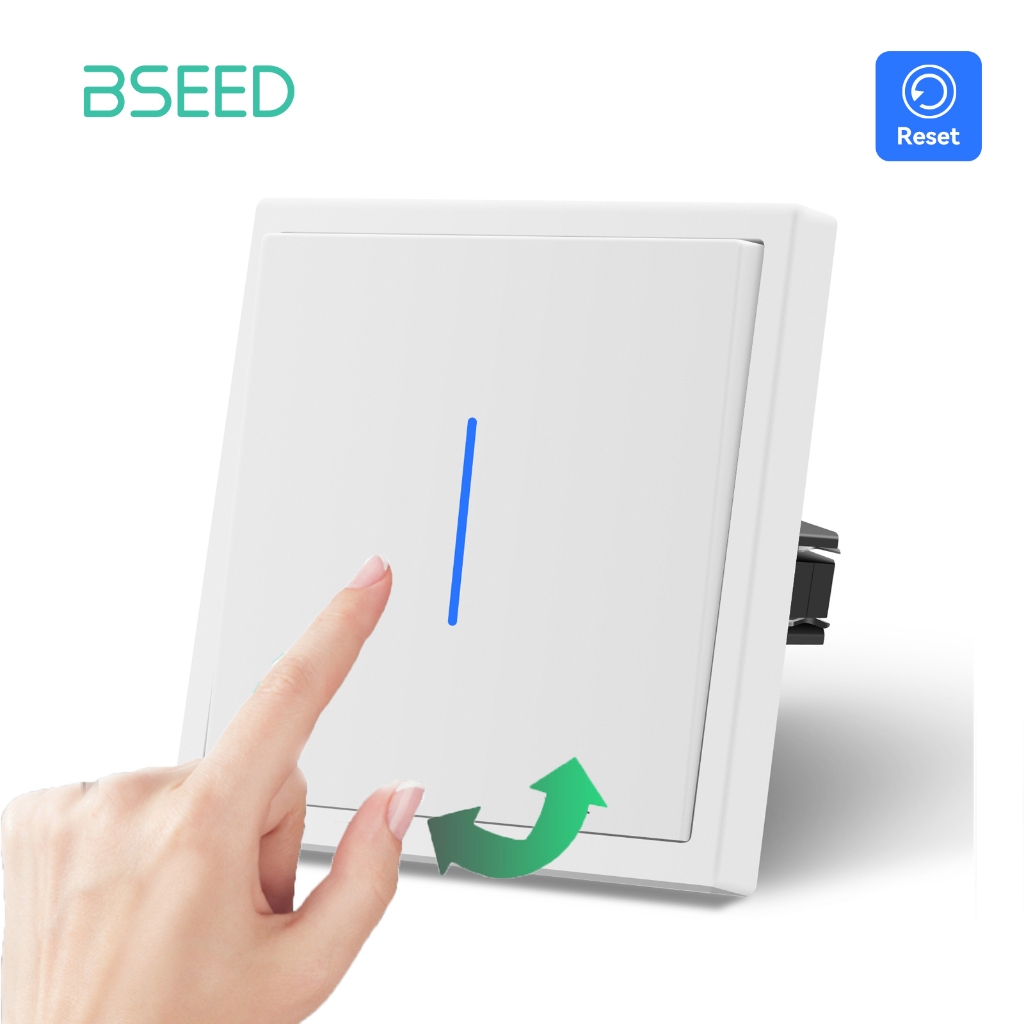 BSEED Mechanical Push Button Switch 1/2Gang 1Way Light Switch Automatic ...