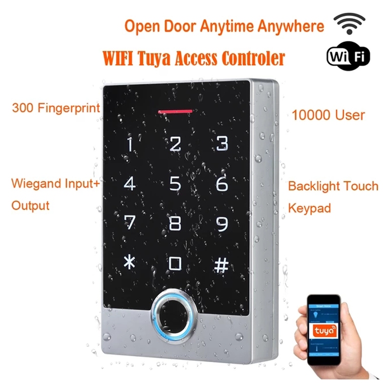 WiFi Tuya App Door Opener Waterproof Fingerprint Access Control System Standalone Keypad RFID ...