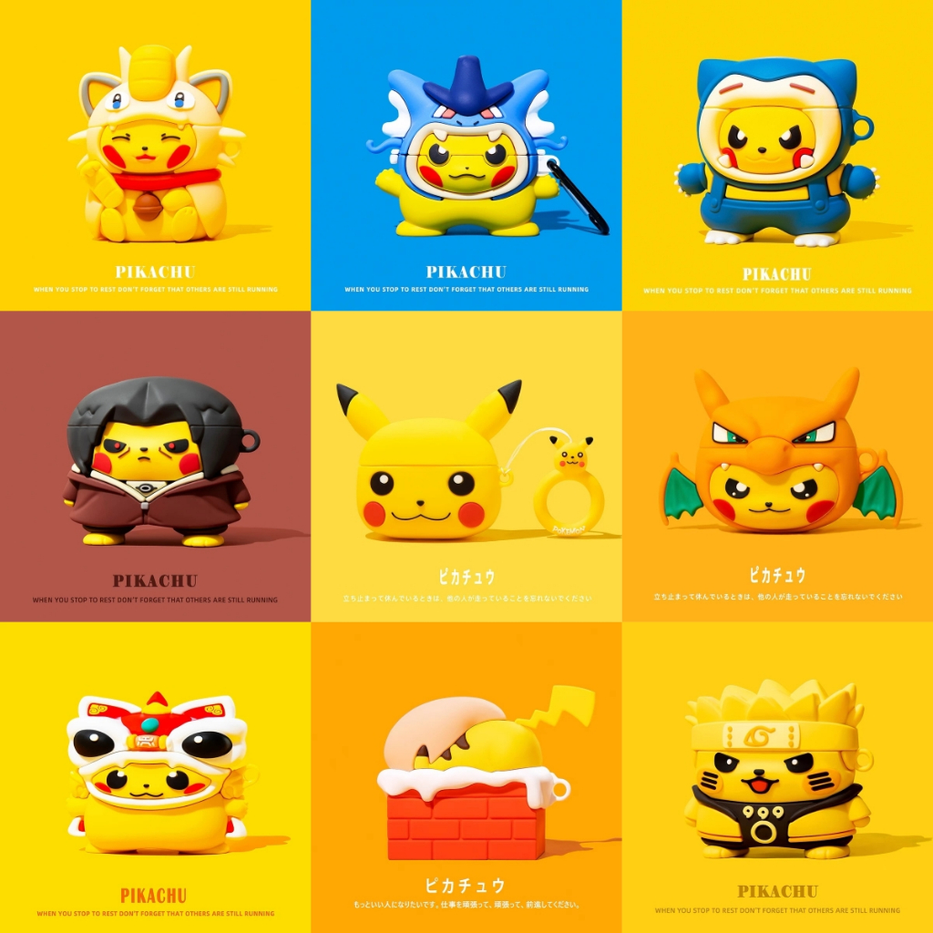 Snorlax Pikachu Cute Airpods Case Cute Airpods 4 Case Pokemon Airpods ...