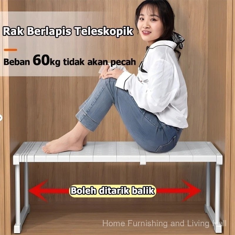 Wardrobe Built-In Storage Retractable Layered Shelf Partition Cabinet ...