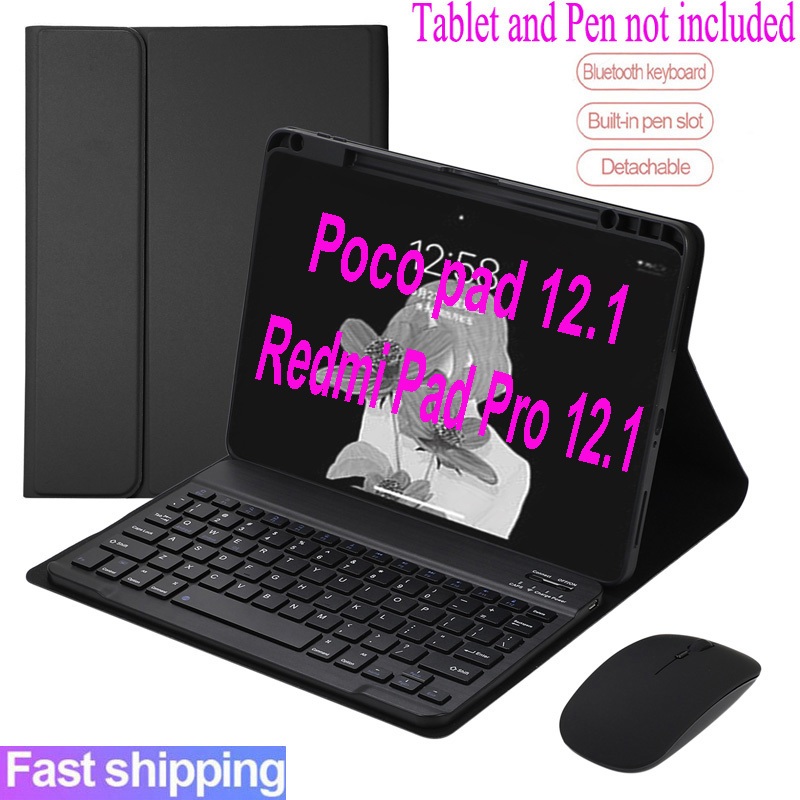 Case with Keyboard for POCO Pad 12.1 inch 2024 / Redmi pad pro 12.1 ...