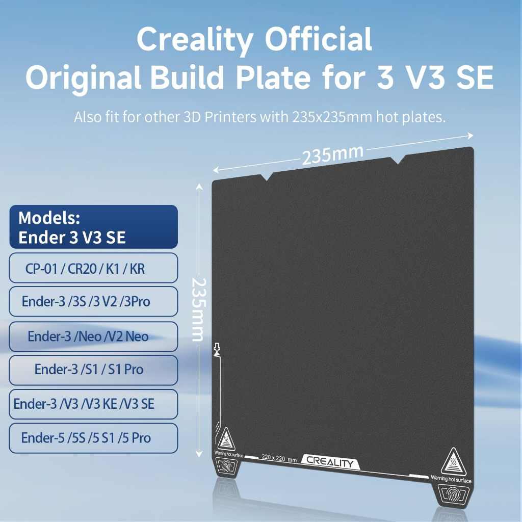 Official Creality Ender 3 V3 SE Build Plate 235x235 mm Original ...