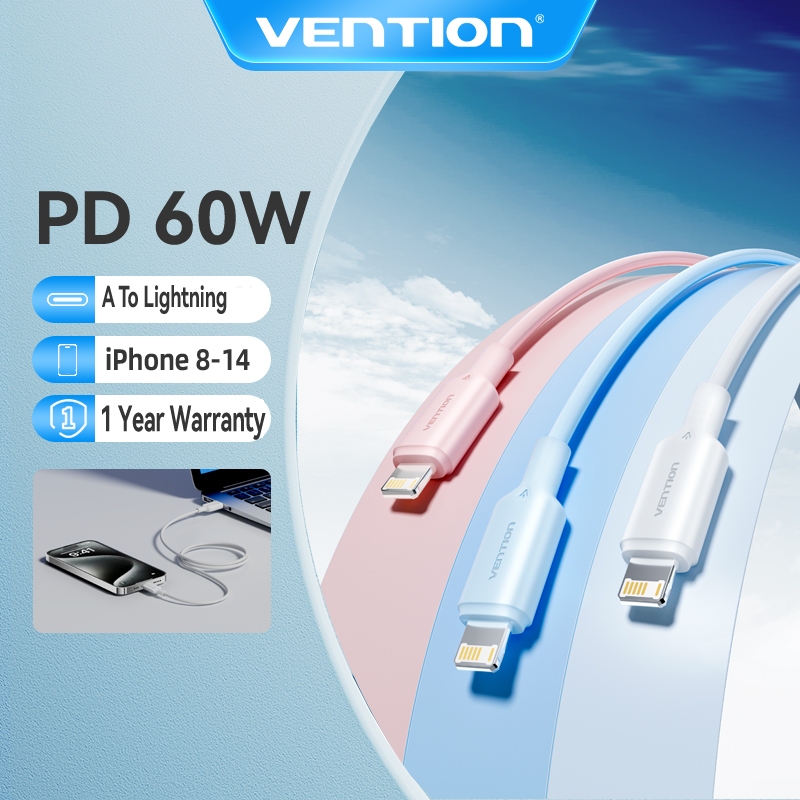 Vention 2.4A USB A To Lightning Cable For iPhone 14 Fast Charging ...