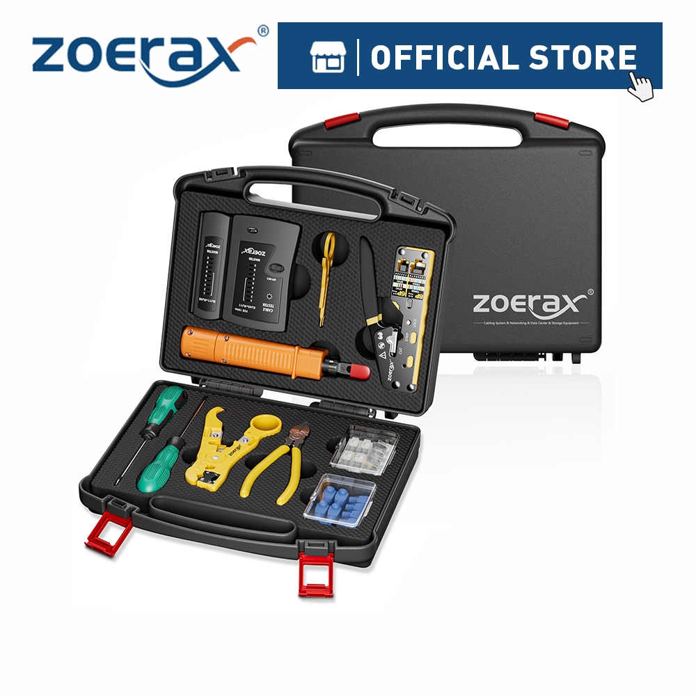 Network Tool Kit, ZoeRax RJ45 Crimp Tool kit Pass Through Crimper RJ45 ...