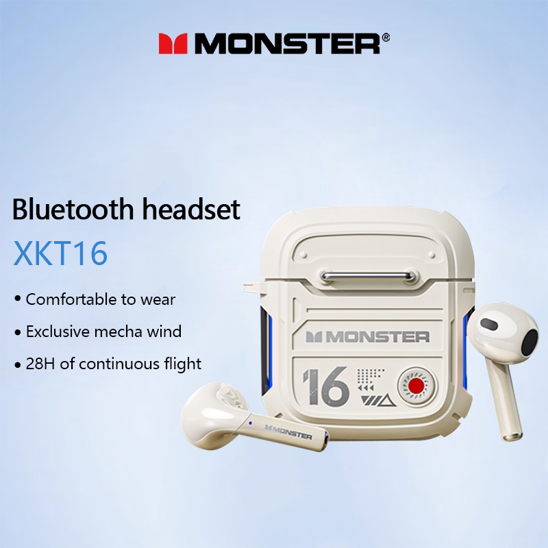 Monster XKT16 Bluetooth Wireless Earphone HIFI Stereo Long Endurance HD ...