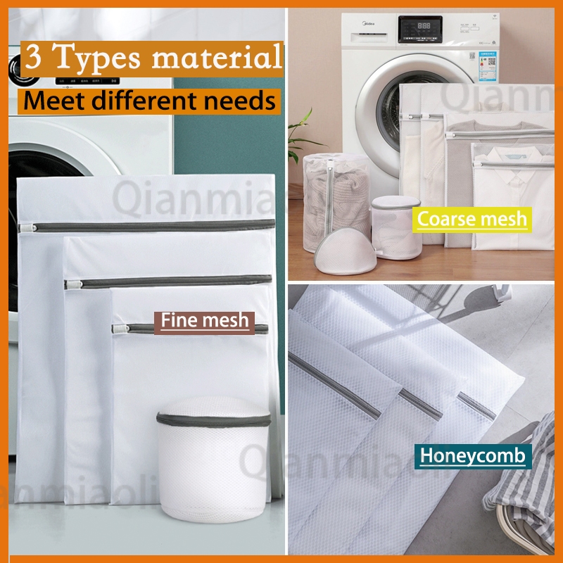 White Laundry Net 3 types Coarse Mesh Fine Mesh Laundry Bag for Washing ...