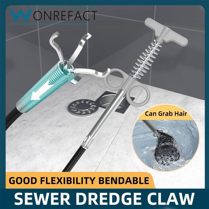 Drain Clog Remover Hand Clip Dredge Drain Gripper Flexible Four Claw ...