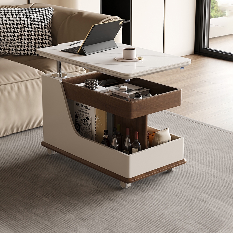 Luck IDEA Movable Coffee Table | Liftable Sofa Side Table | Rolling ...