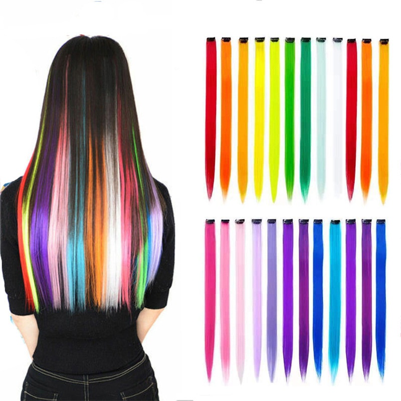 [Linshgjku] 120 Strands Hair Tinsel Bling Silk Hair Flare Strands ...