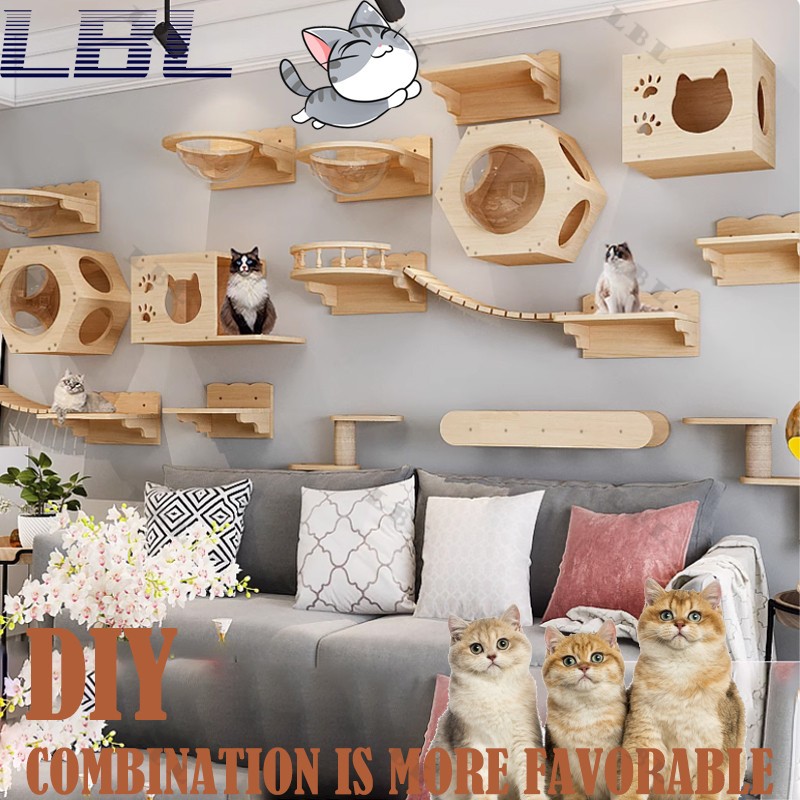 Cat Climbing Frame LBL Condo Cat Scratching Post Climbing Frame Solid ...