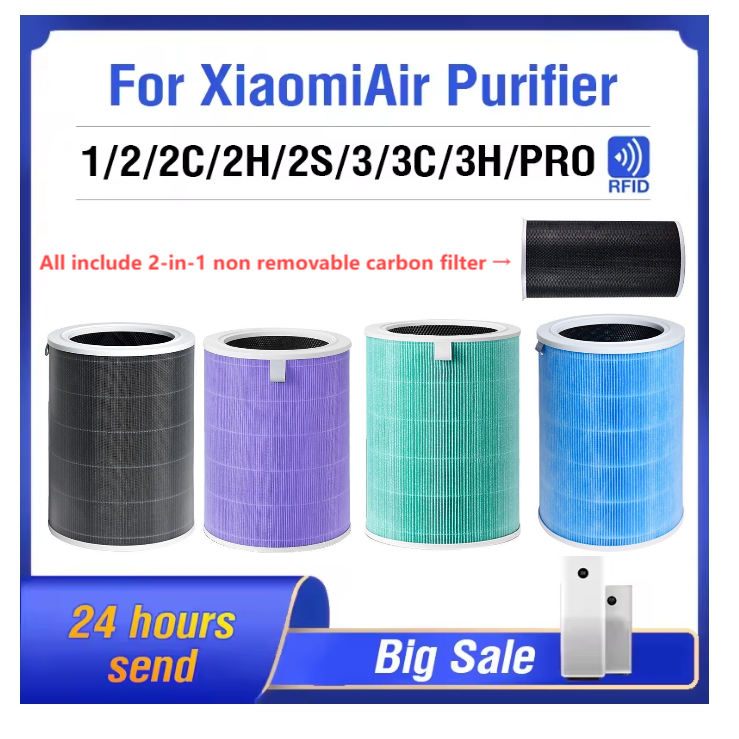 【HEPA Filter】Air Purifier 1/2/2C/2S/3/3C/3H/Pro For Xiaomi Mijia Air ...