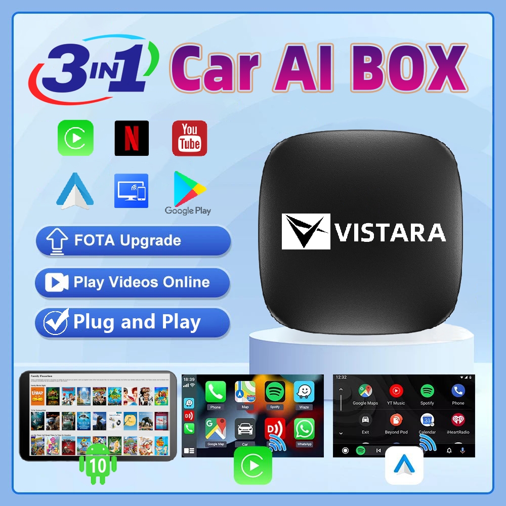 VISTARA Car Ai Box Carplay Car Android box Wired to Wireless Carplay ...