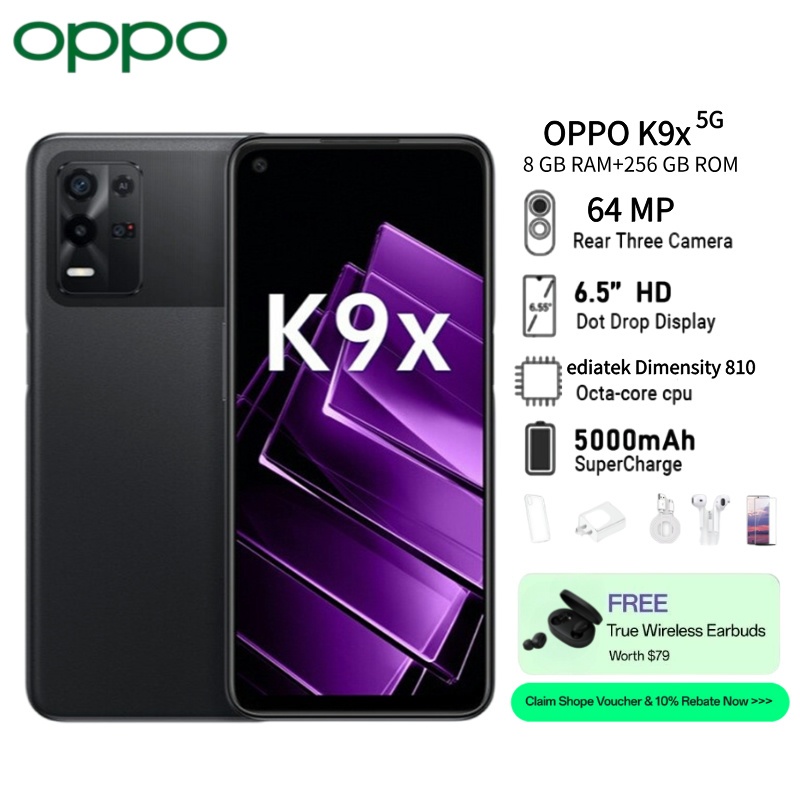 OPPO K9X Smart Phone 8GB 256GB Android 12 5000mAh Dual sim 5G Smart Phone | Shopee Singapore