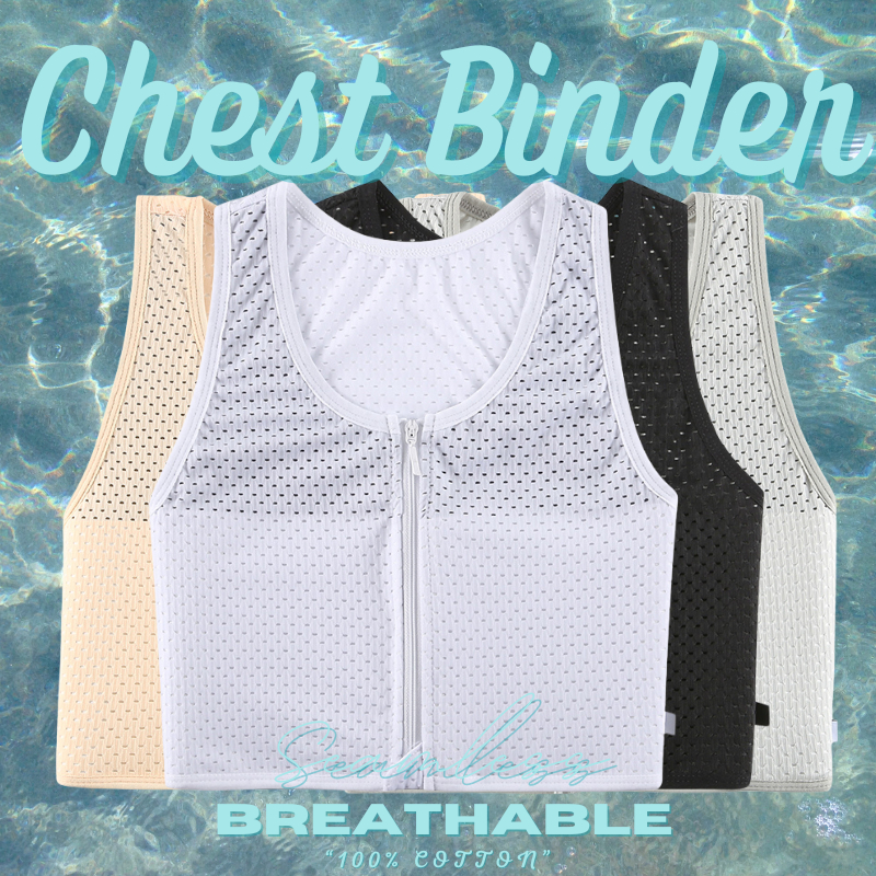 Janest Zipper Binder Short Chest Binder Front Bandage Breathable Breast ...