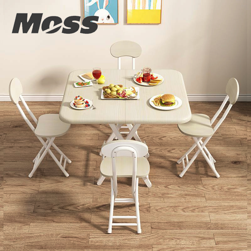 [Free Installation] Folding Table Folding Dining Table Study Table Space Saving Table and Chair ...