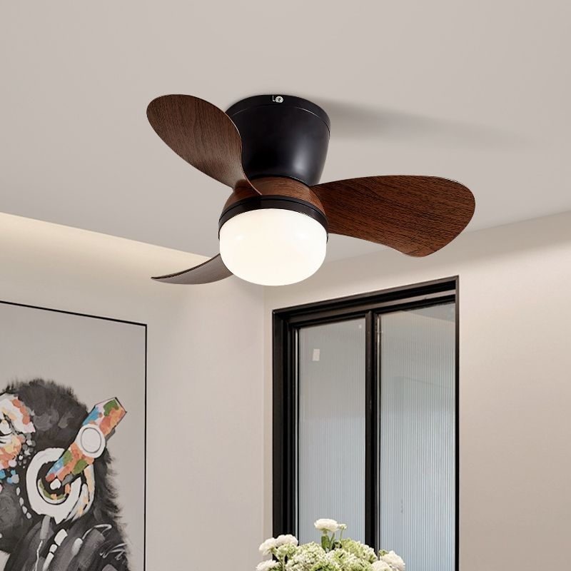 Nordic Dining Room Fan With Light, Modern LED Ceiling Fan Light With ...