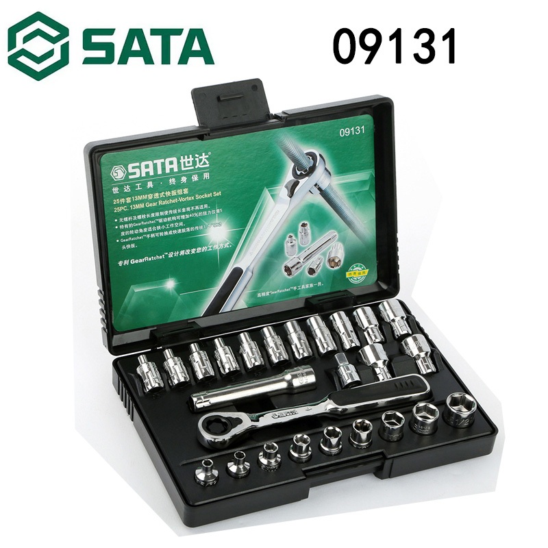Sata 09131 Penetrating Ratchet Sleeve Set Full Series Set 25 Pieces ...
