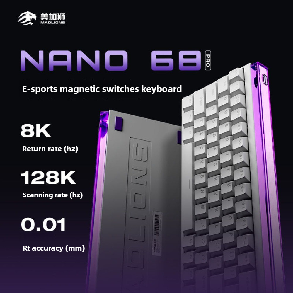 MADLIONS NANO68 Gaming Magnetic axis keyboard wired full-key hot ...