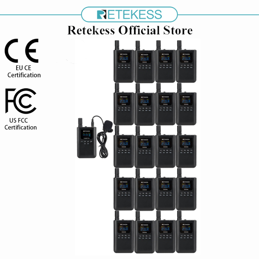Retekess TT125 Wireless Lavalier Microphone System Translation Simultaneous System for Meeting ...