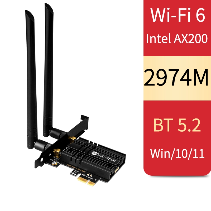 Intel AX200 Wireless Network Card Computer PCIe WIFI6 Wireless Network ...