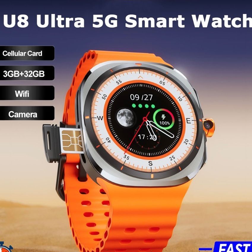 2025 Sim card Smartwatch U8 Ultra 4G/5G Cellular Card Smart Watch 3 ...