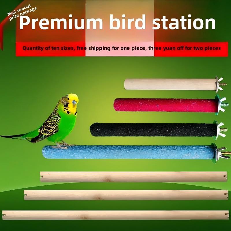 Parrot Bird Solid Wood Stand Rod Wooden Perch Bar Grinding Claw Stick ...