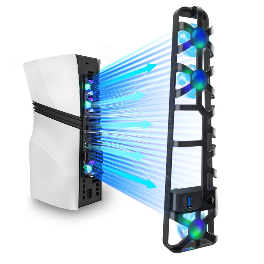 PS5 Pro Cooling Fan, Auto Fan Speed Adjustable by Temperature ...