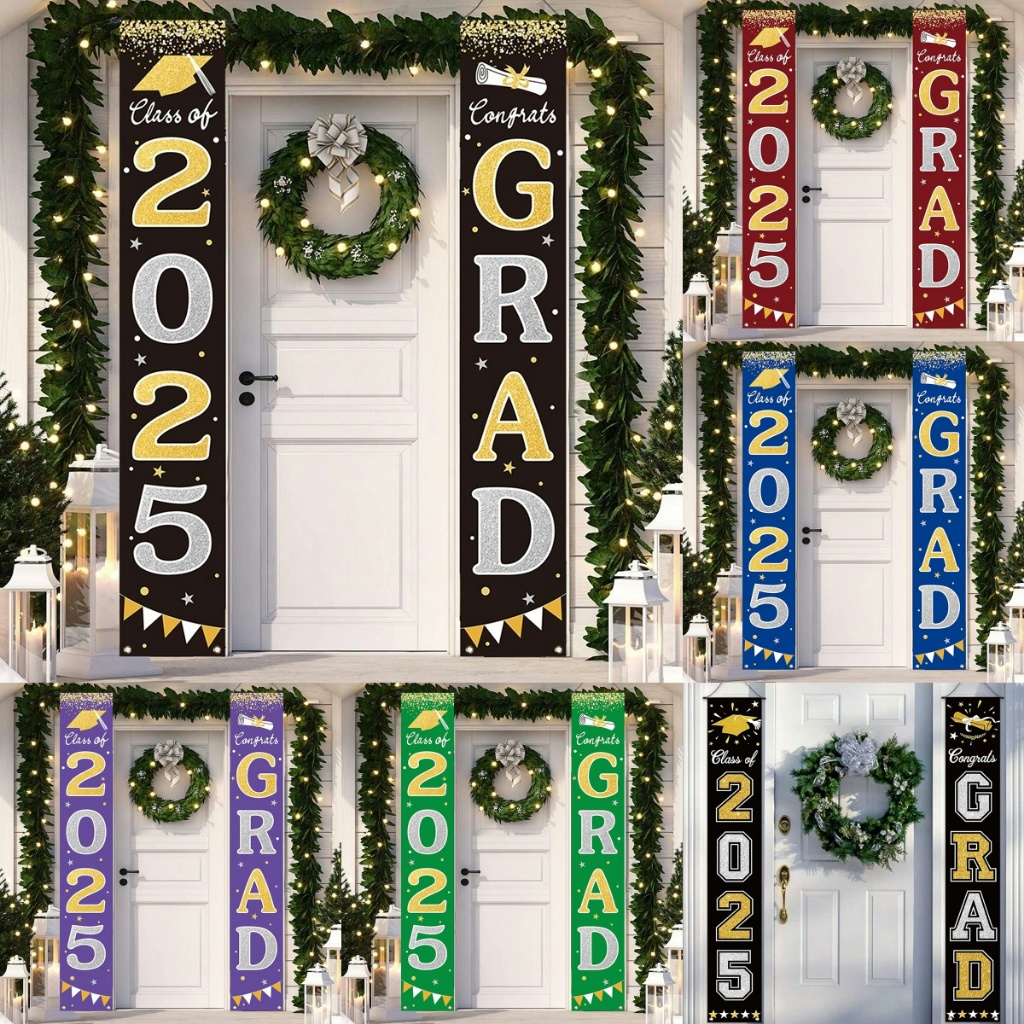 Colourful Polyester Graduation Congratulations Banner Congrats Grad ...