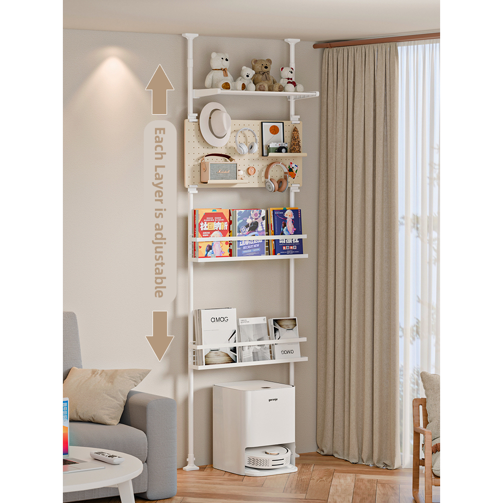 Robot vacuum cleaner ,book shelf steel, pegboard, living room ,no drill ...