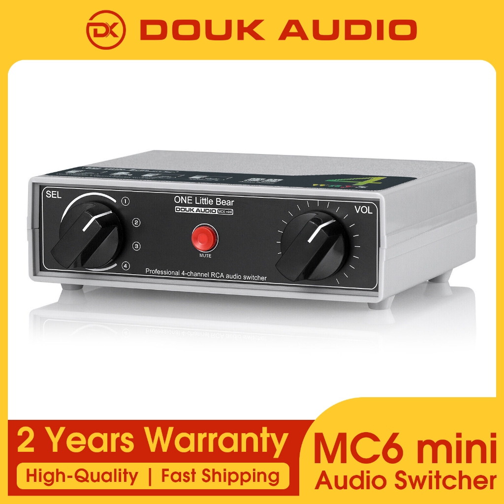 Douk Audio MC6 Mini 4-way Analog RCA Stereo Audio Switcher Splitter ...