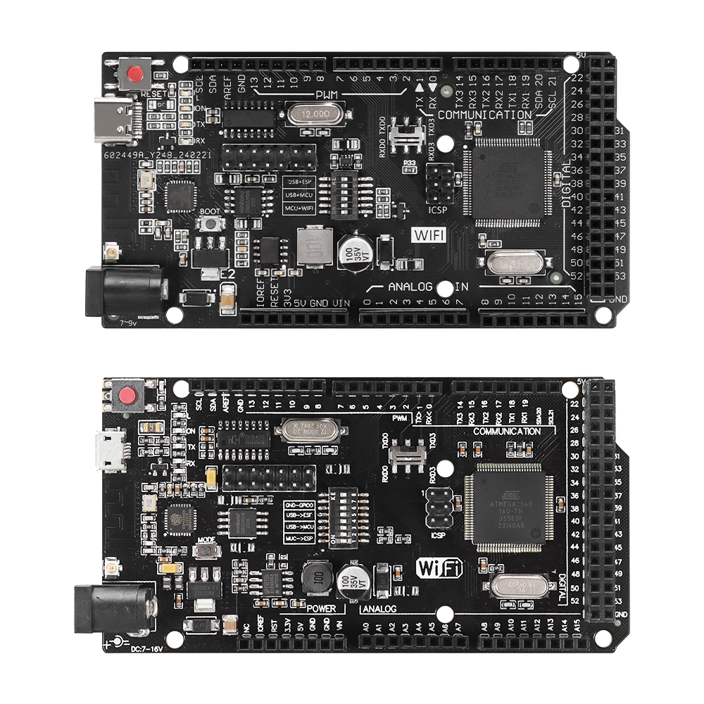 Mega2560 + WiFi R3 Tmega2560+ESP8266 32Mb memory USB-TTL CH340G Compatible for Arduino Mega ...